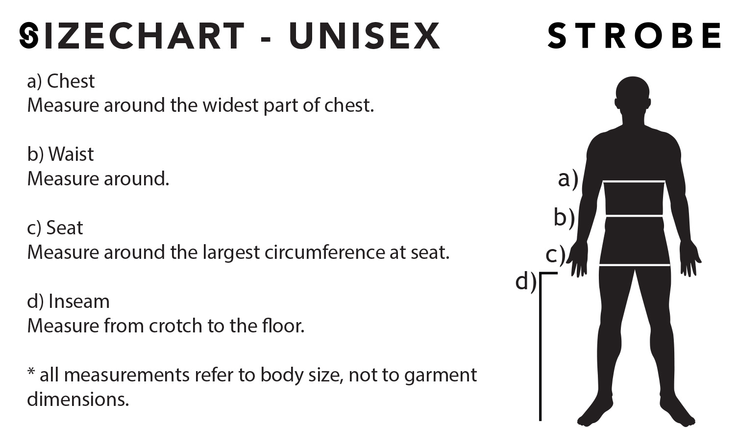 Size Chart - Unisex - Strobe